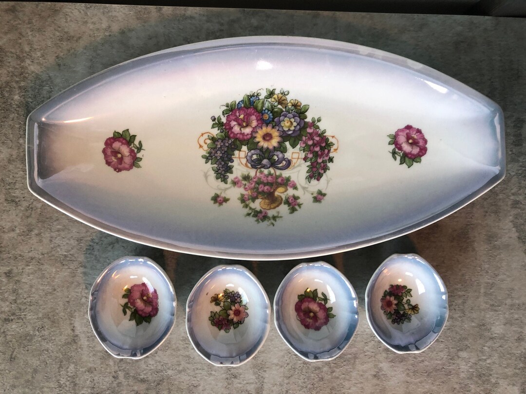 Porcelain Tray and Condiment Bowls- Made in Germany - Etsy