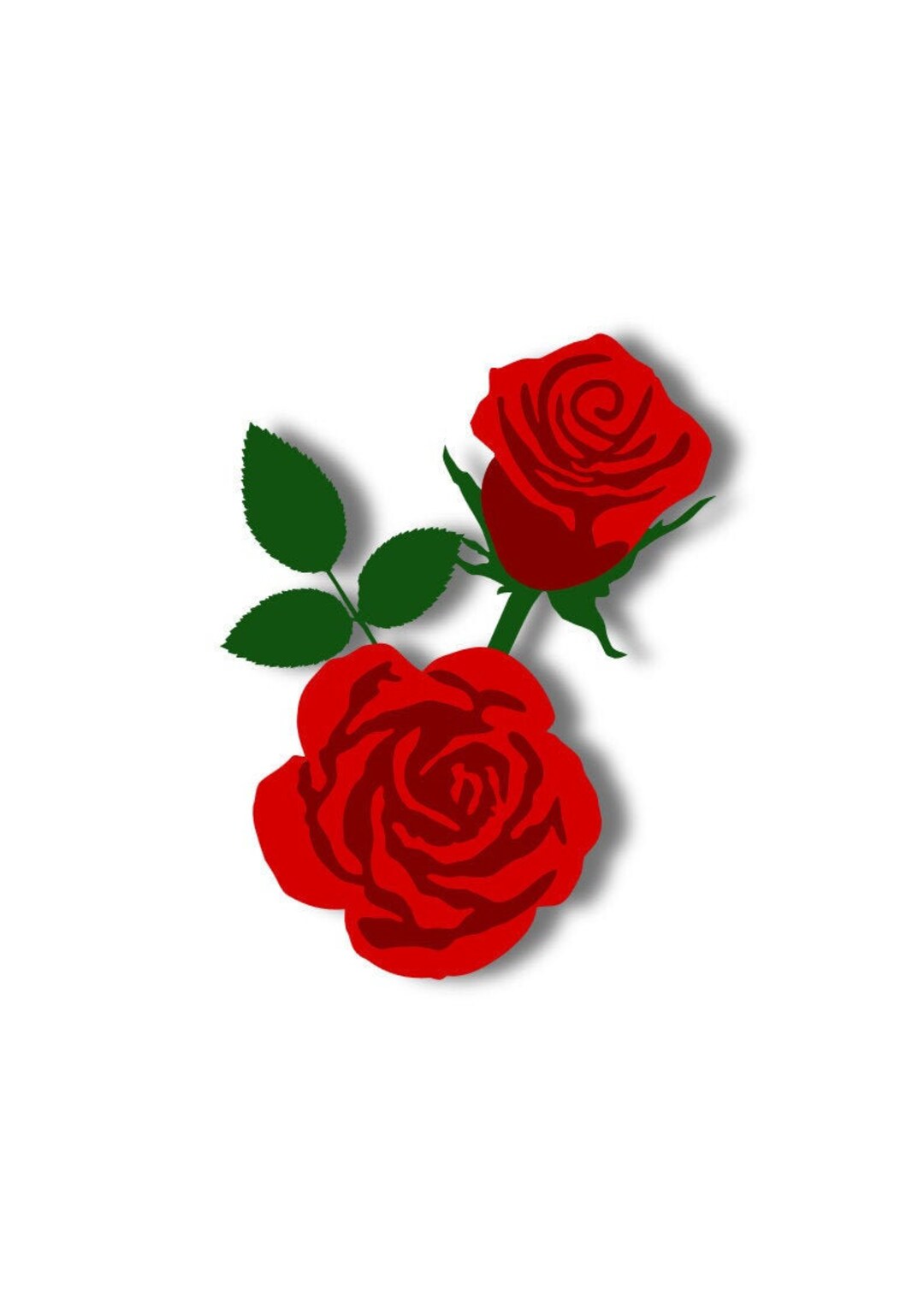 Layered Rose and Rosebud SVG, Foliage, Garden, Cricut Cutting File - Etsy