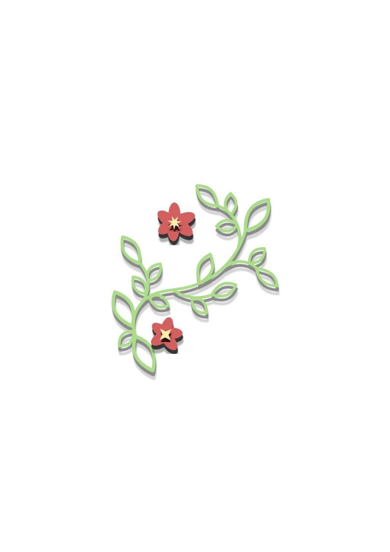Leafy Vine Outline With Floral Embellishments Svg, Summer, Scrapbooking ...