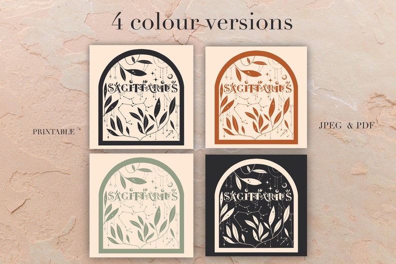 Printable Sagittarius Wall Art. Astrology Wall Art. Celestial Zodiac ...