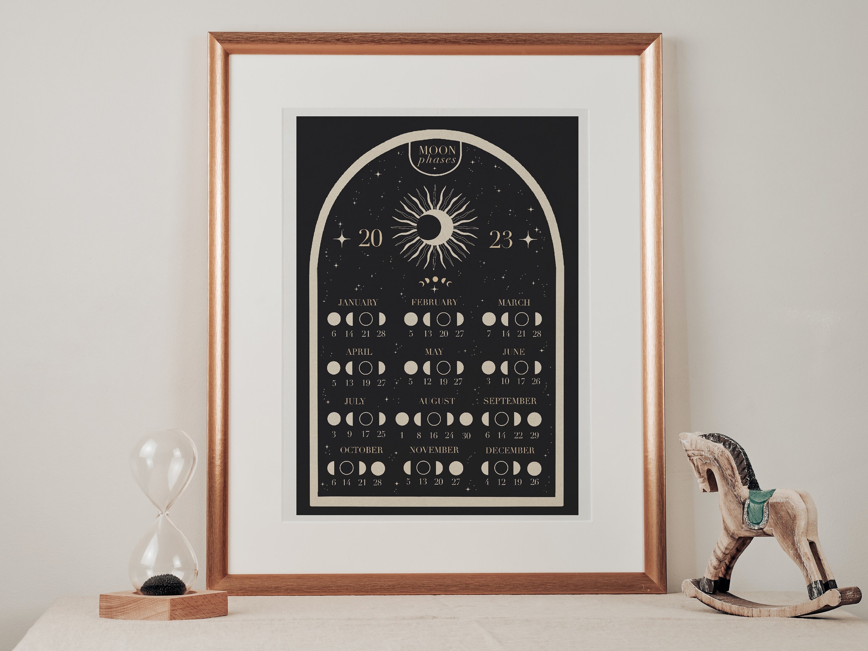 Coonect With the Moon, Moon Calendar 2023 Moon Chart/ Mood Tracker ...