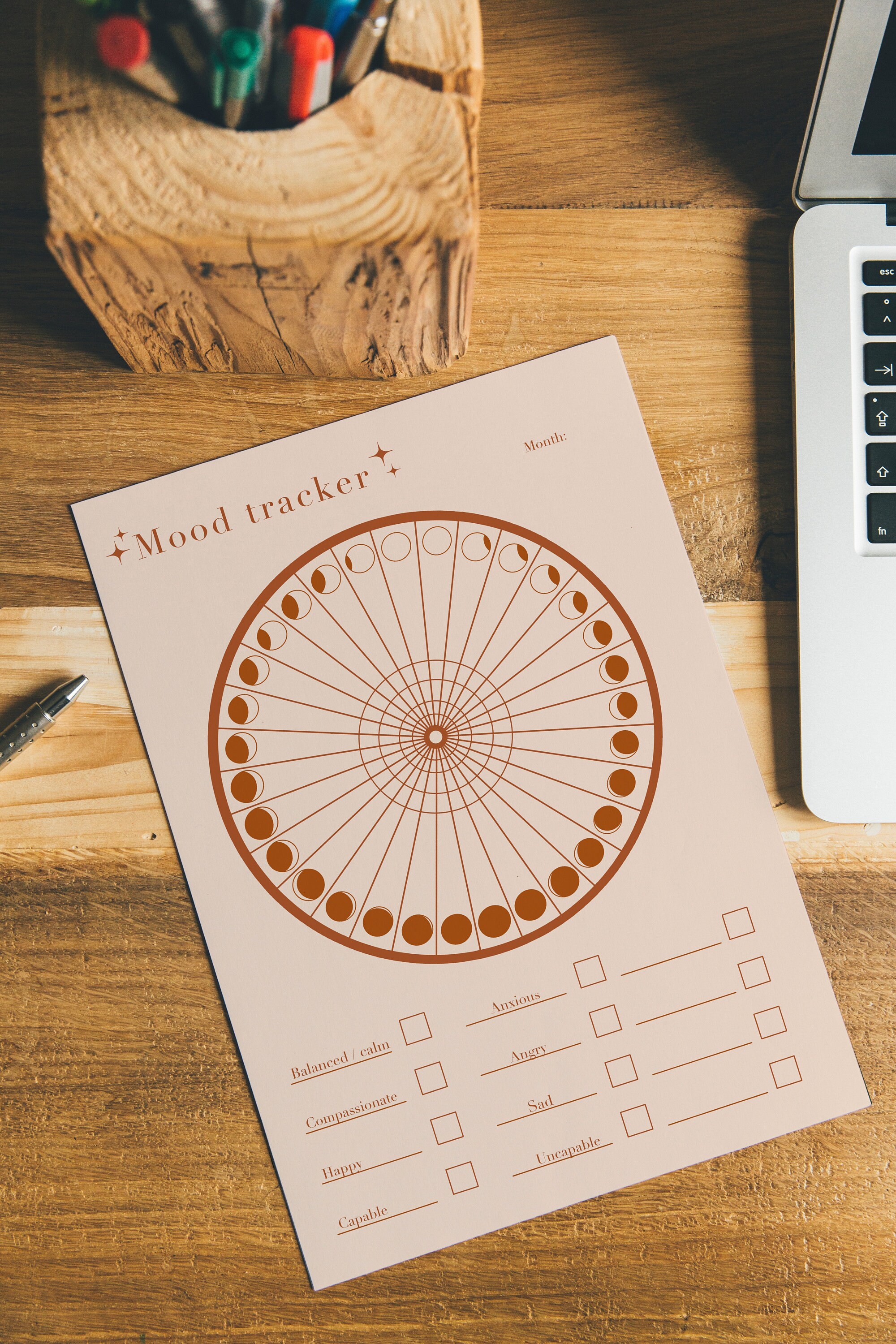 Coonect With the Moon, Moon Calendar 2023 Moon Chart/ Mood Tracker ...