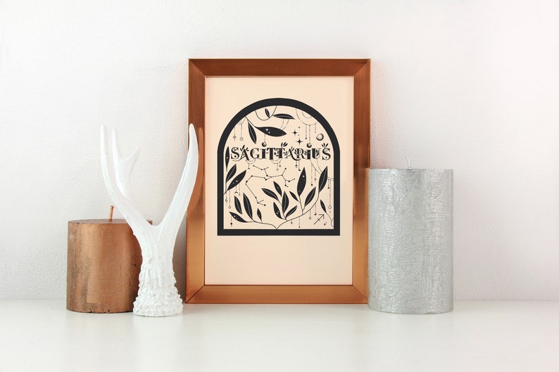 Printable Sagittarius Wall Art. Astrology Wall Art. Celestial Zodiac ...