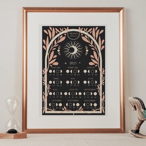 Coonect With the Moon, Moon Calendar 2023 Moon Chart/ Mood Tracker ...