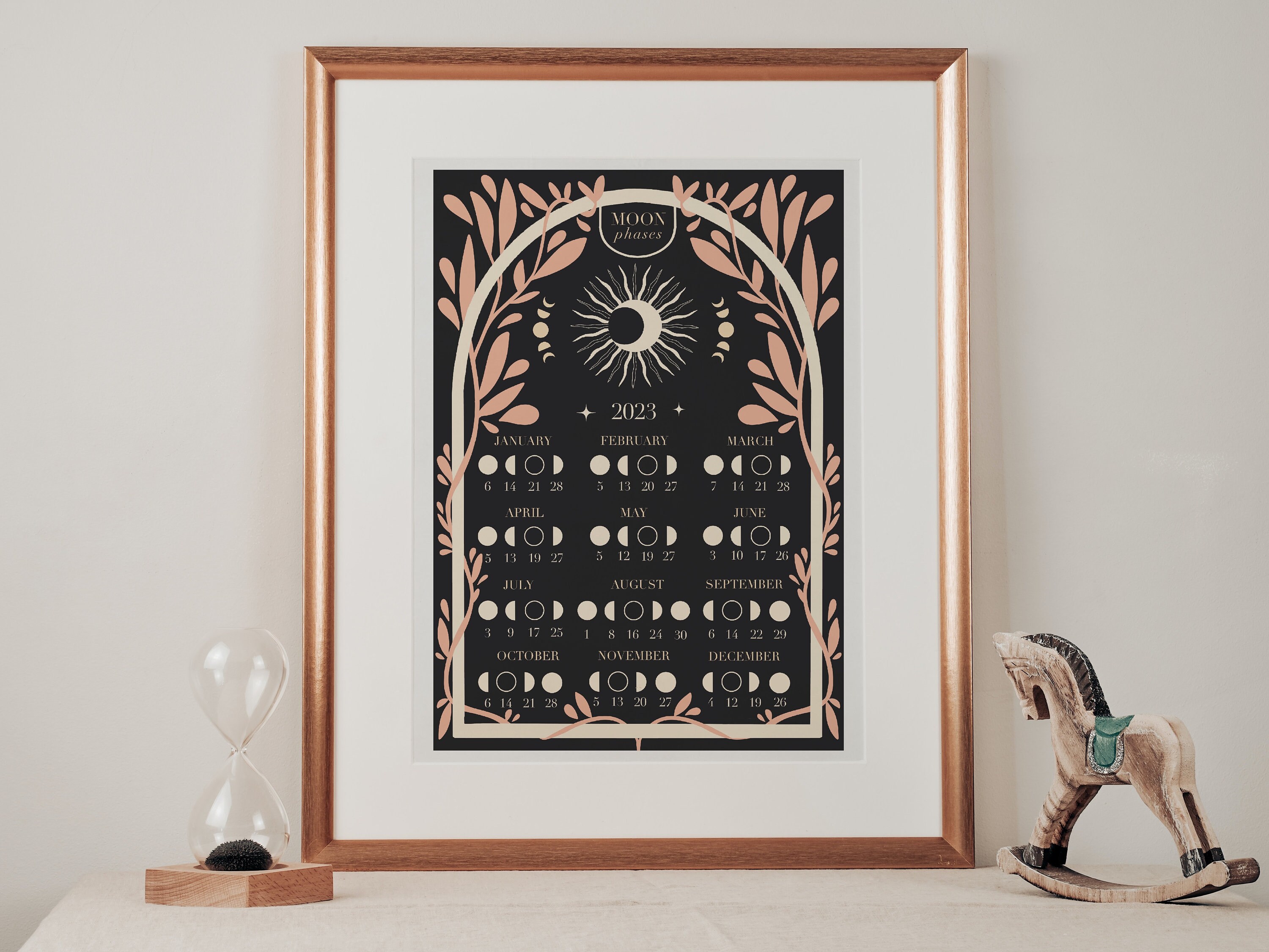 Coonect With the Moon, Moon Calendar 2023 Moon Chart/ Mood Tracker ...