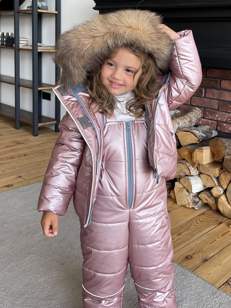 Girls Snowsuit Down Jacket With Hood and Ski Trousers Winter - Etsy