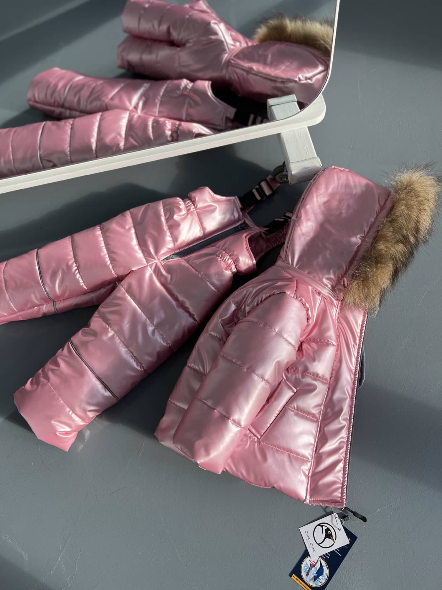 Girls Snowsuit, Down Jacket With Hood and Ski Trousers, Winter Clothing ...