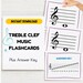 Treble Clef Music Flashcards - Simple and Modern - One Flashcard per 8 ...