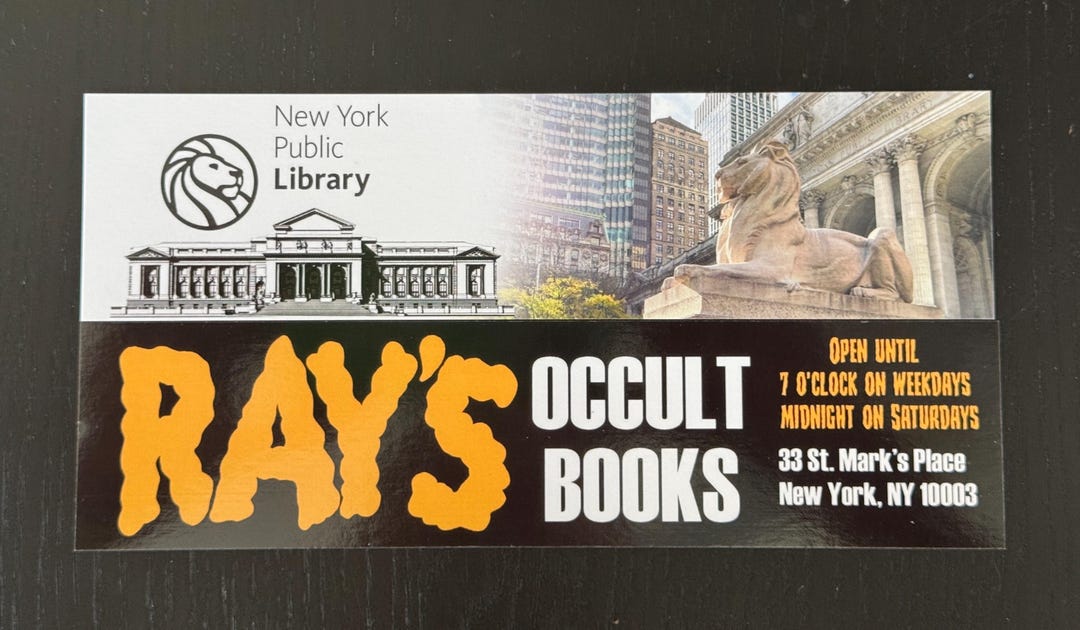 Ray’s Occult and New York Public Library Bookmark Set. Both ...