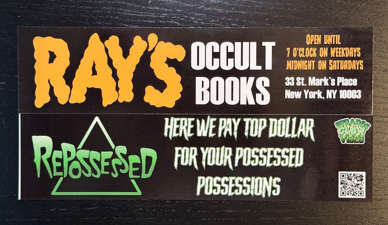 Ray’s Occult and Repossessed Double Sided Bookmark - Etsy