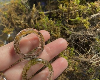 Moss Resin Ring | Etsy