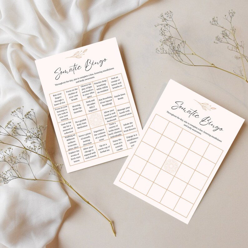 Somatic Bingo Embodiment Somatic Exersices Bingo PDF File, Somatic ...