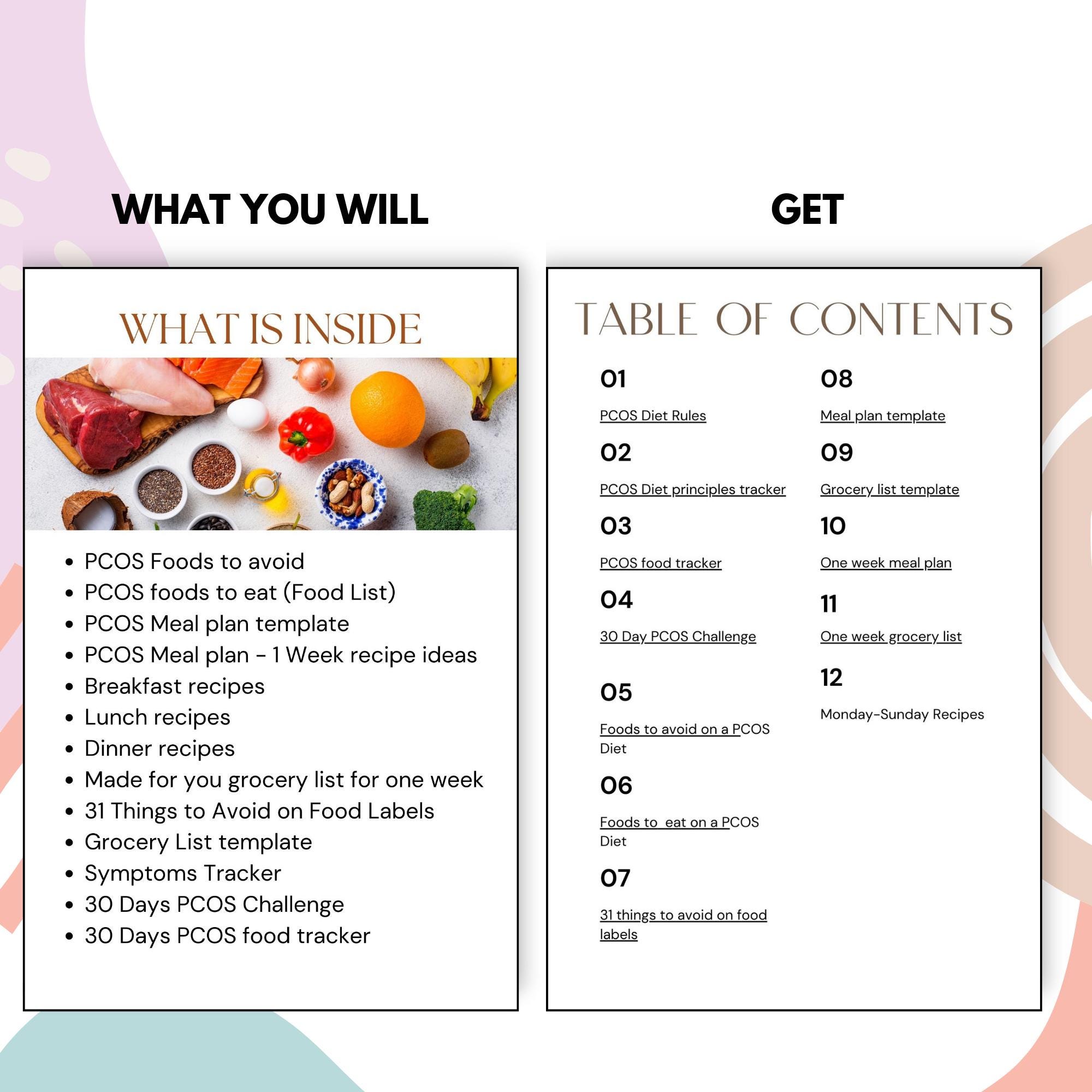 PCOS Diet: Meal Planner & Recipe Guide | PCOS Meal Plan, Food List ...