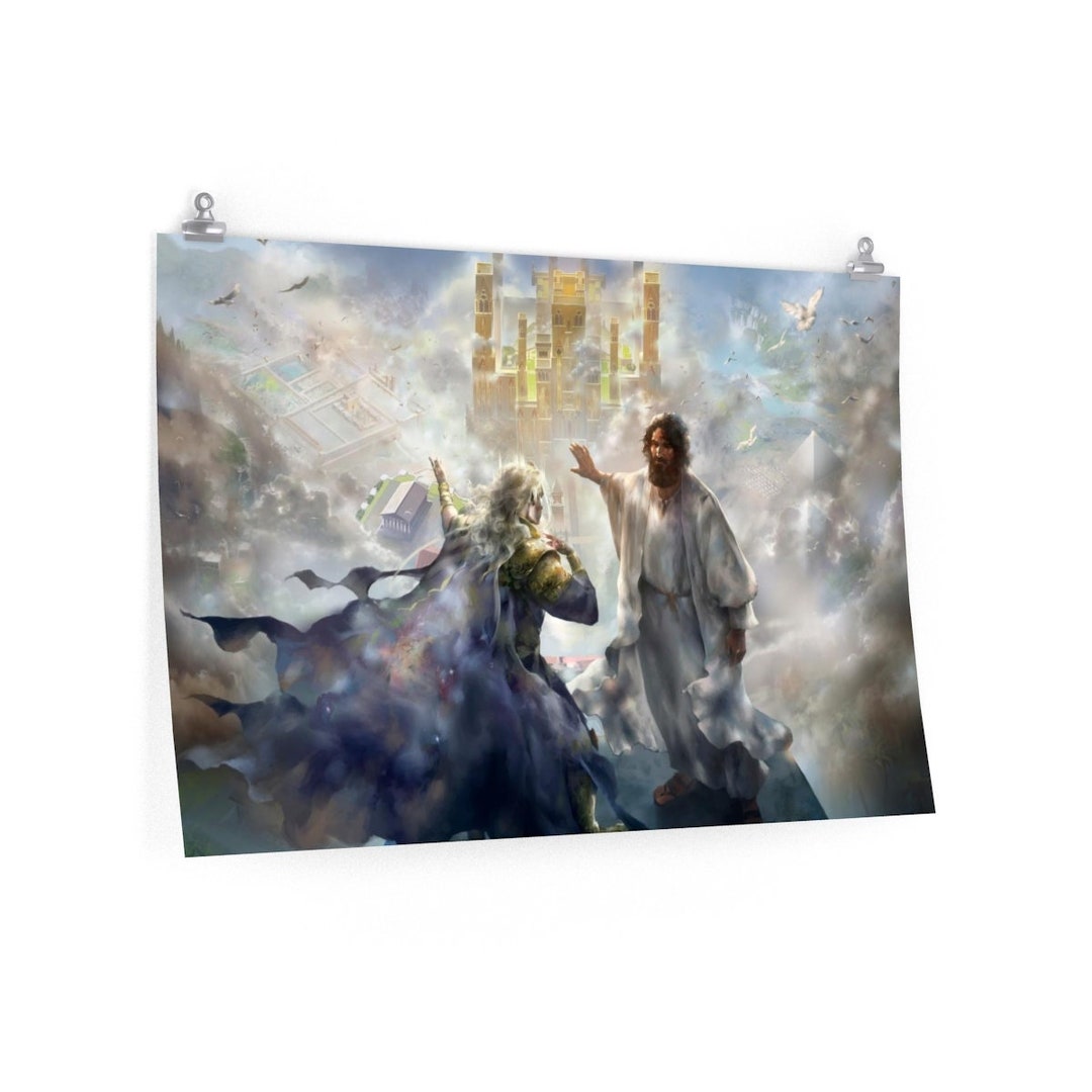 The Temptation of Christ Christian Art Matte Horizontal Poster ...