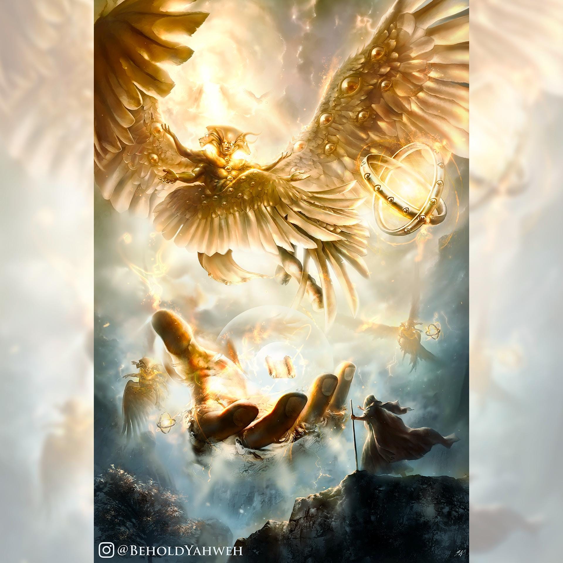 Ezekiel's Vision Vertical Poster Print Bible Wall Art Religious Decor ...