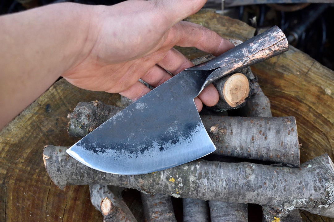 Kitchen Knife With Rolled Handle, Artisanal, Hand Forged, Raw Forged - Etsy