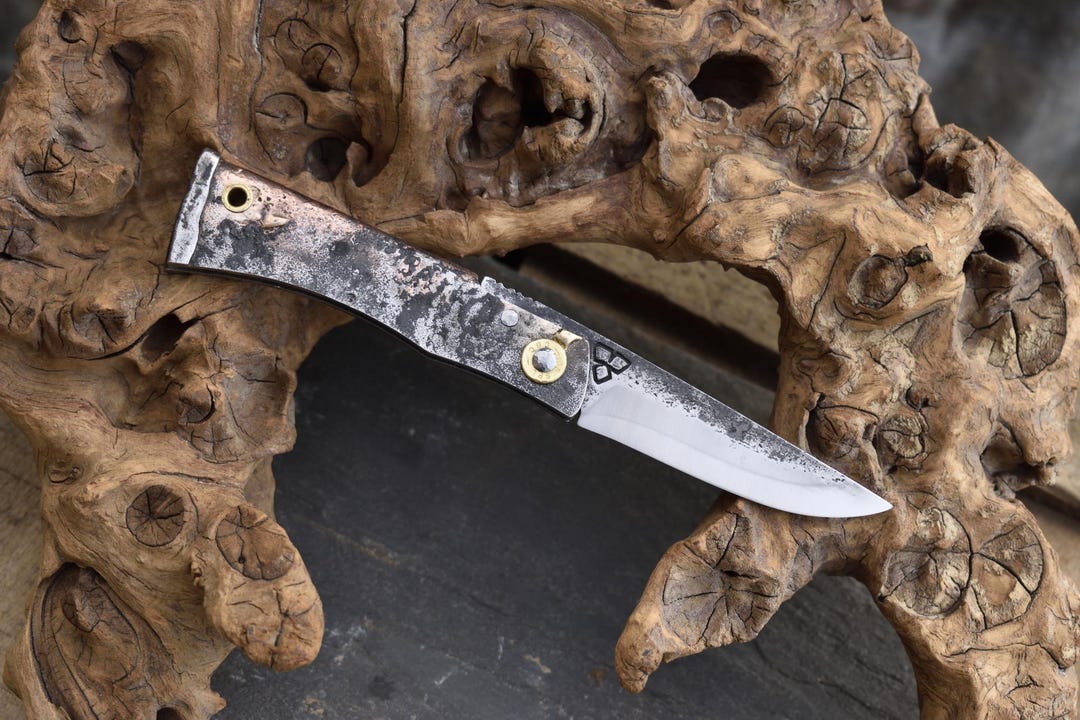 Friction Folding Knife, Copper/brass Brazed Iron Handle, Two-nail ...