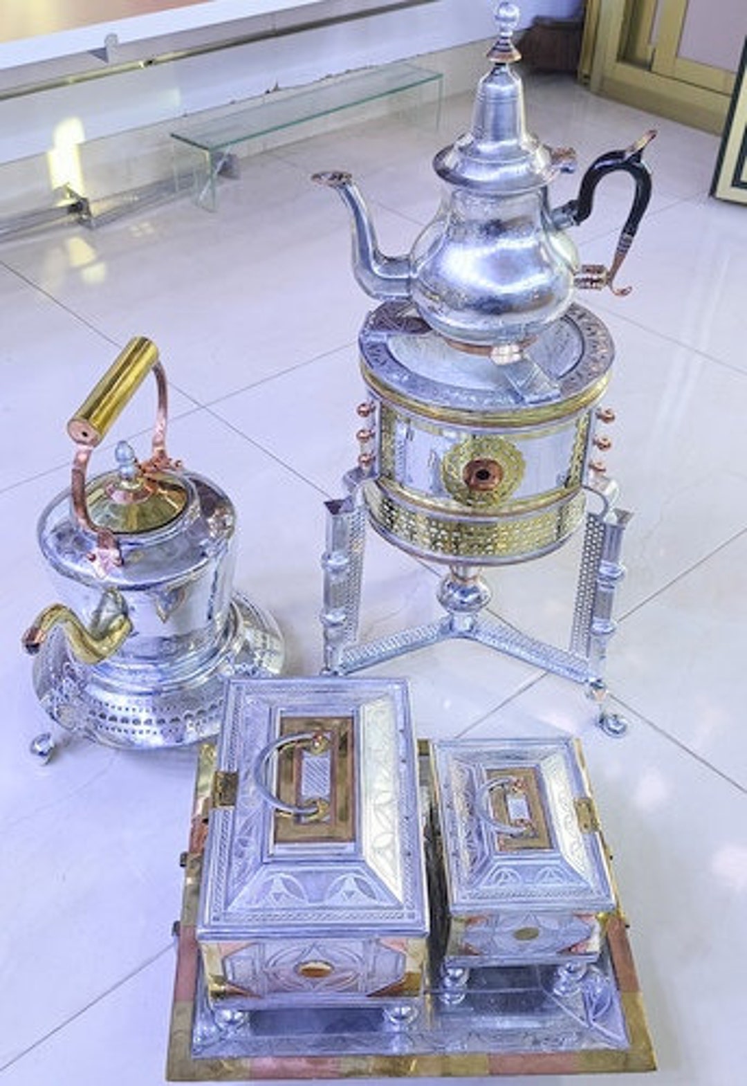 Handmade Tea Set, Traditional Tea Set, Set of 2 Teapots,2 Tray, Boxes ...