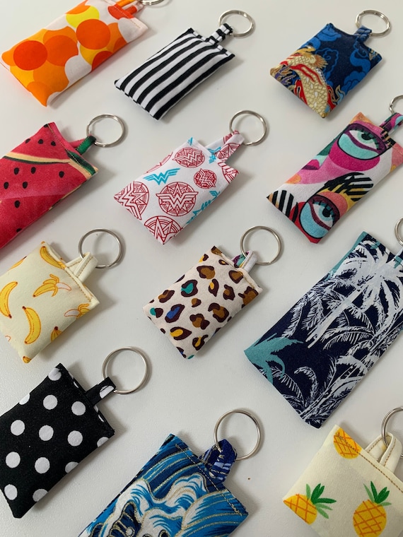 Cotton Fabric Padded Keyring Various Designs Medium Size - Etsy