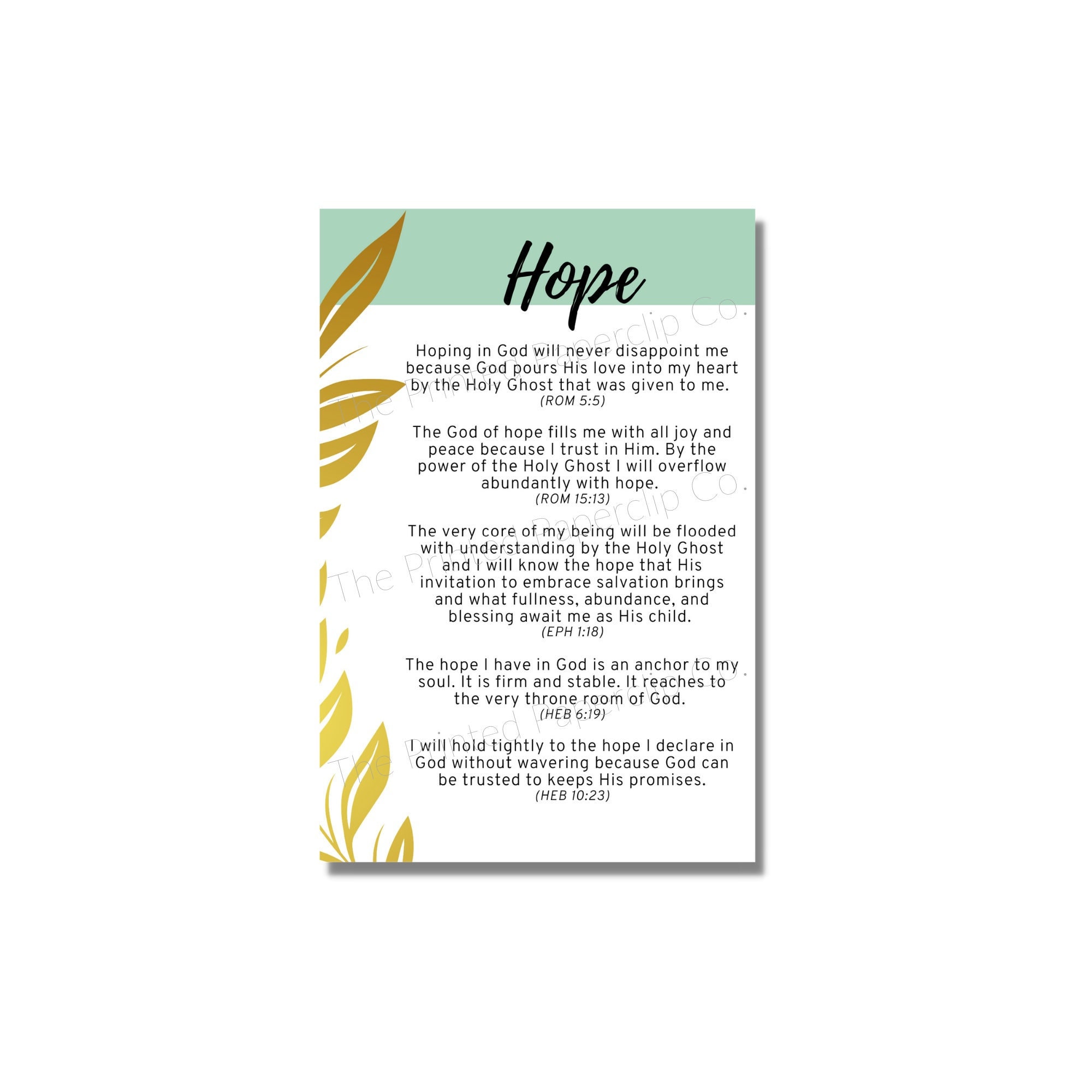 Printable Hope Scripture Card, Scriptures for Hope - Etsy