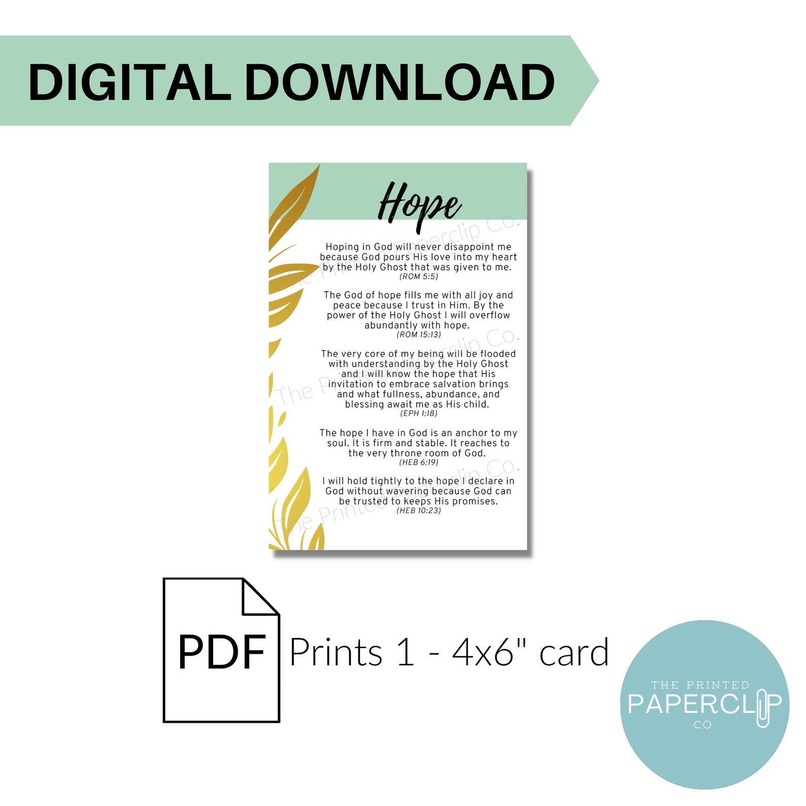 Printable Hope Scripture Card, Scriptures for Hope - Etsy