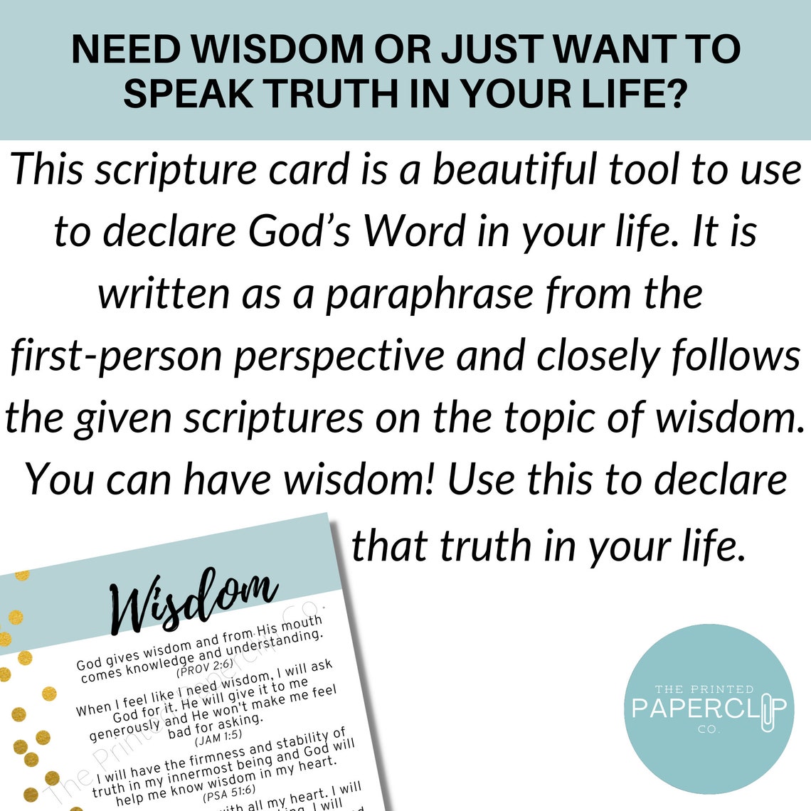 Printable Wisdom Scripture Card, Scriptures for Wisdom - Etsy