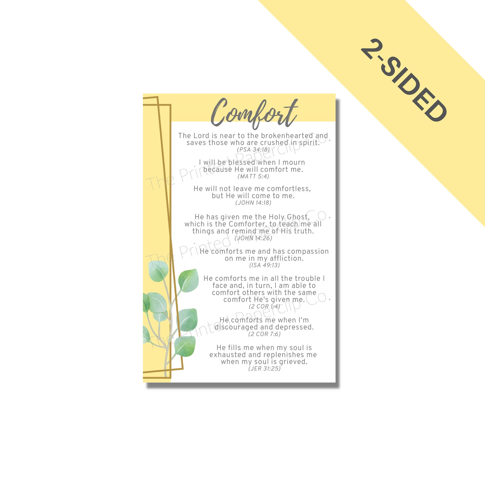 Double-Sided Printable Comfort Scripture Card | Etsy
