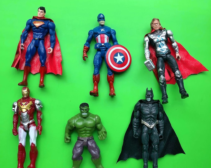 Super Hero Figures (set of 6pcs), 4" Tall - Etsy