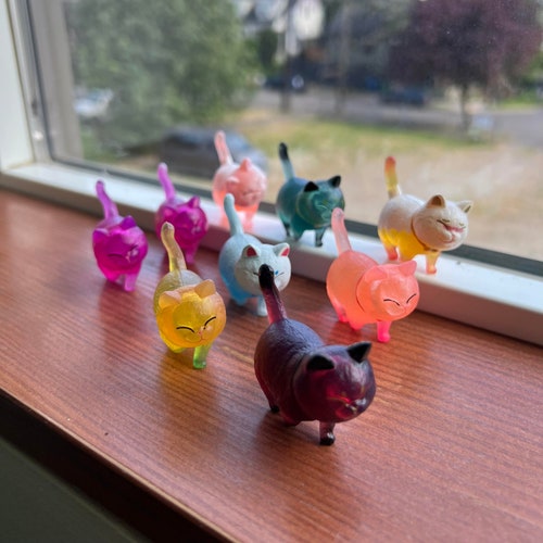 Super Cute Cat Figurines Set of 9 Kitty Miniatures Cat - Etsy