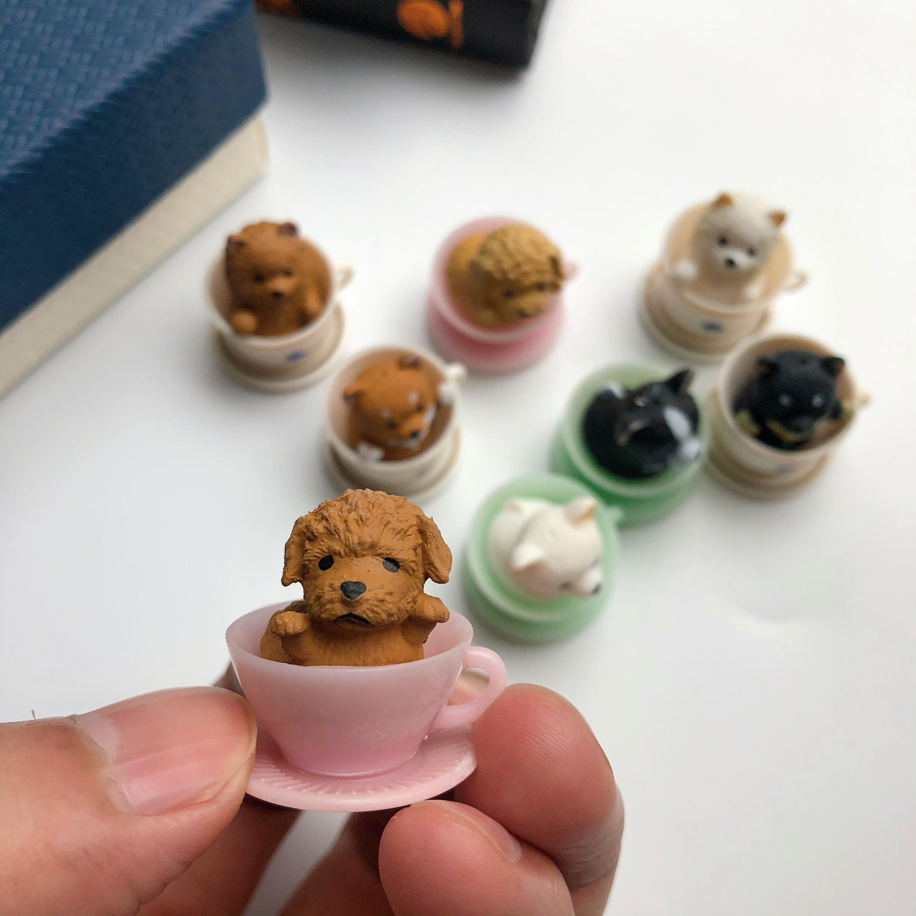 Super Cute Teacup Dog Miniatures Cup Dog Figurines Set of 8 - Etsy