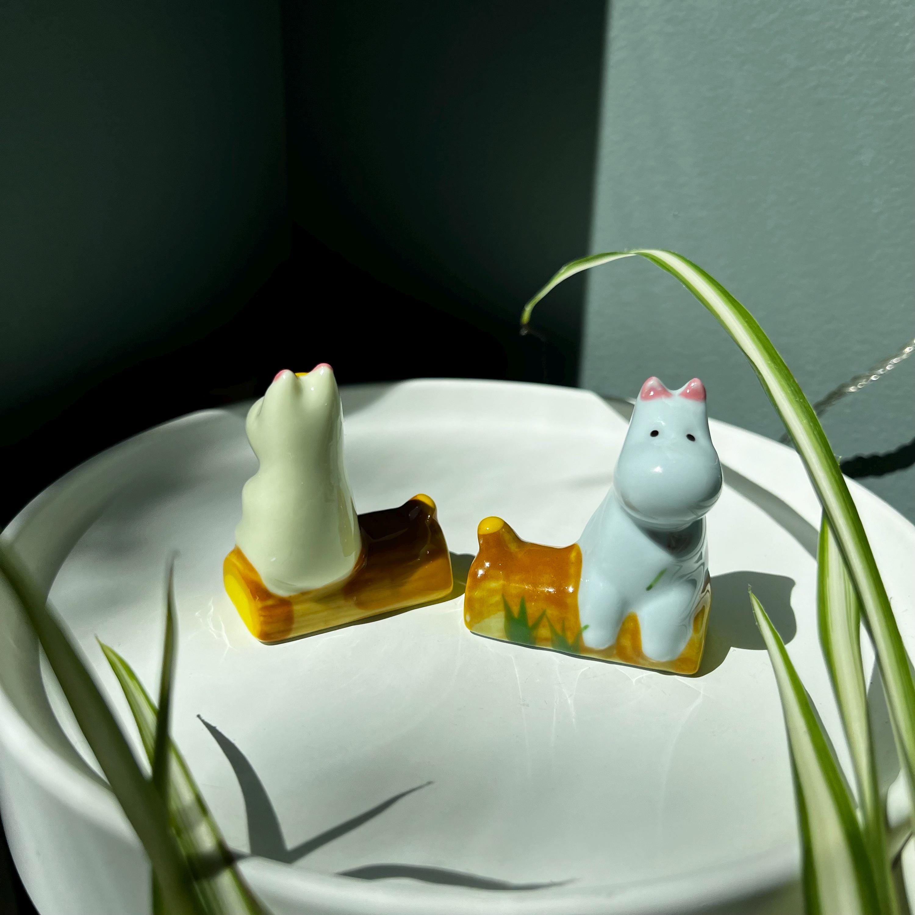 Porcelain Hippo Figurines, Miniatures, Chopstick Holder (1.8x1") - Etsy