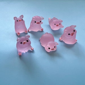 Set of 6 Little Glow-in-the-dark Pig Figurines; Pig Miniatures - Etsy