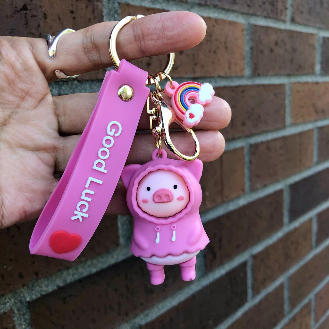 Adorable Pig Keychain, Pink, Get This Adorable Keychain That Make You ...