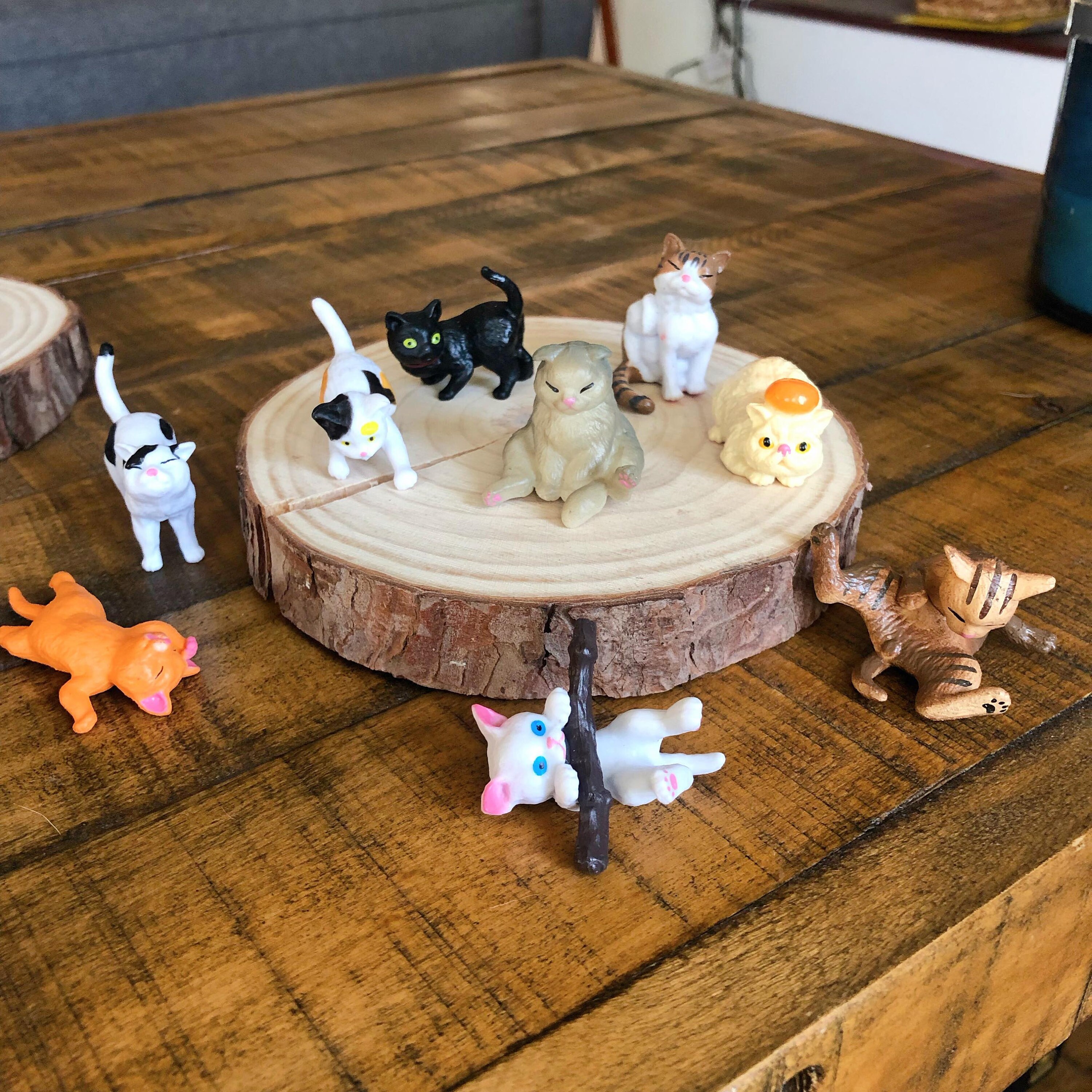 Super Cute Cat Figurines, Set of 9, Kitty Miniatures, Cat Miniatures - Etsy