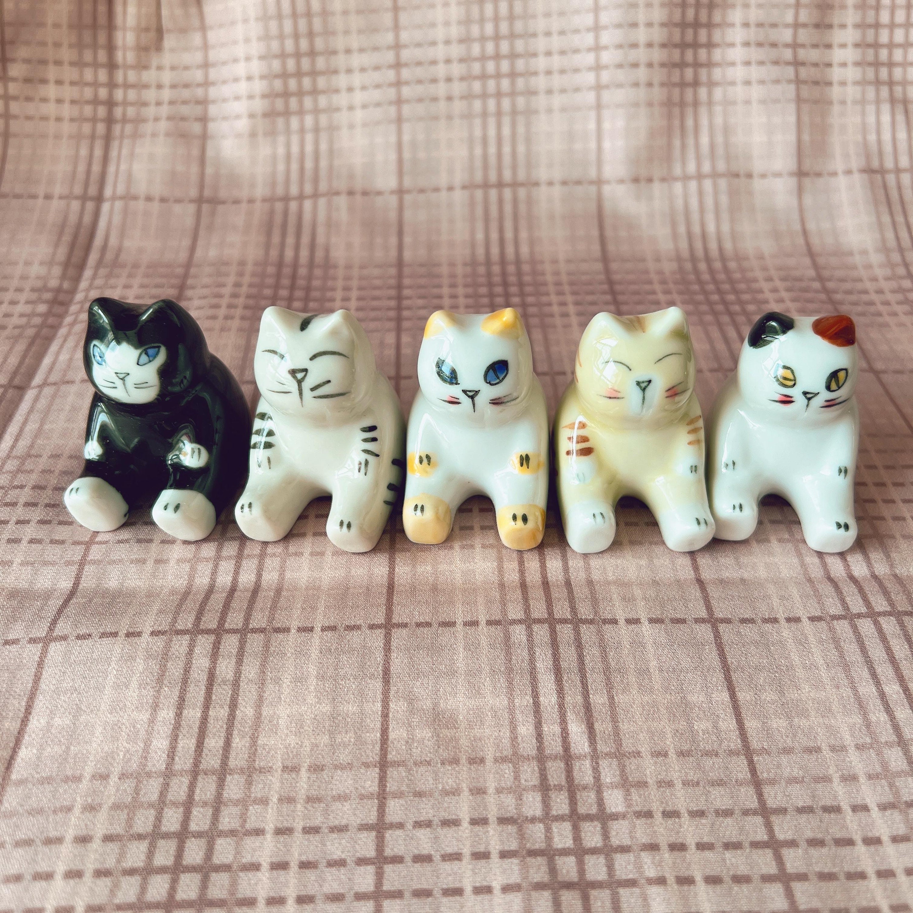 Super Cute Ceramic Cats set of 5 Cats - Etsy