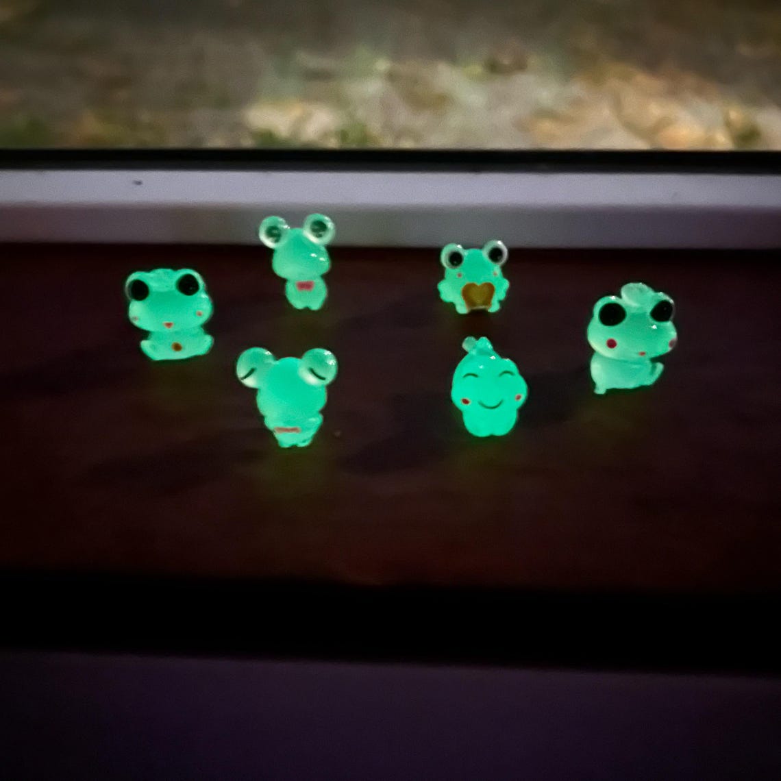 Set of 6 Little Glow-in-the-dark Frogs Figurines; Super Cute Frog Set ...