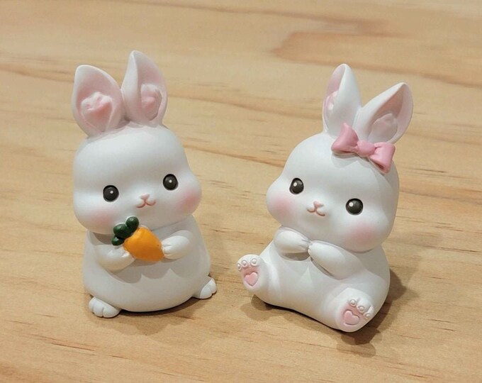 Super Cute Bunny Figurines Rabbit Figures Bunny Miniatures - Etsy