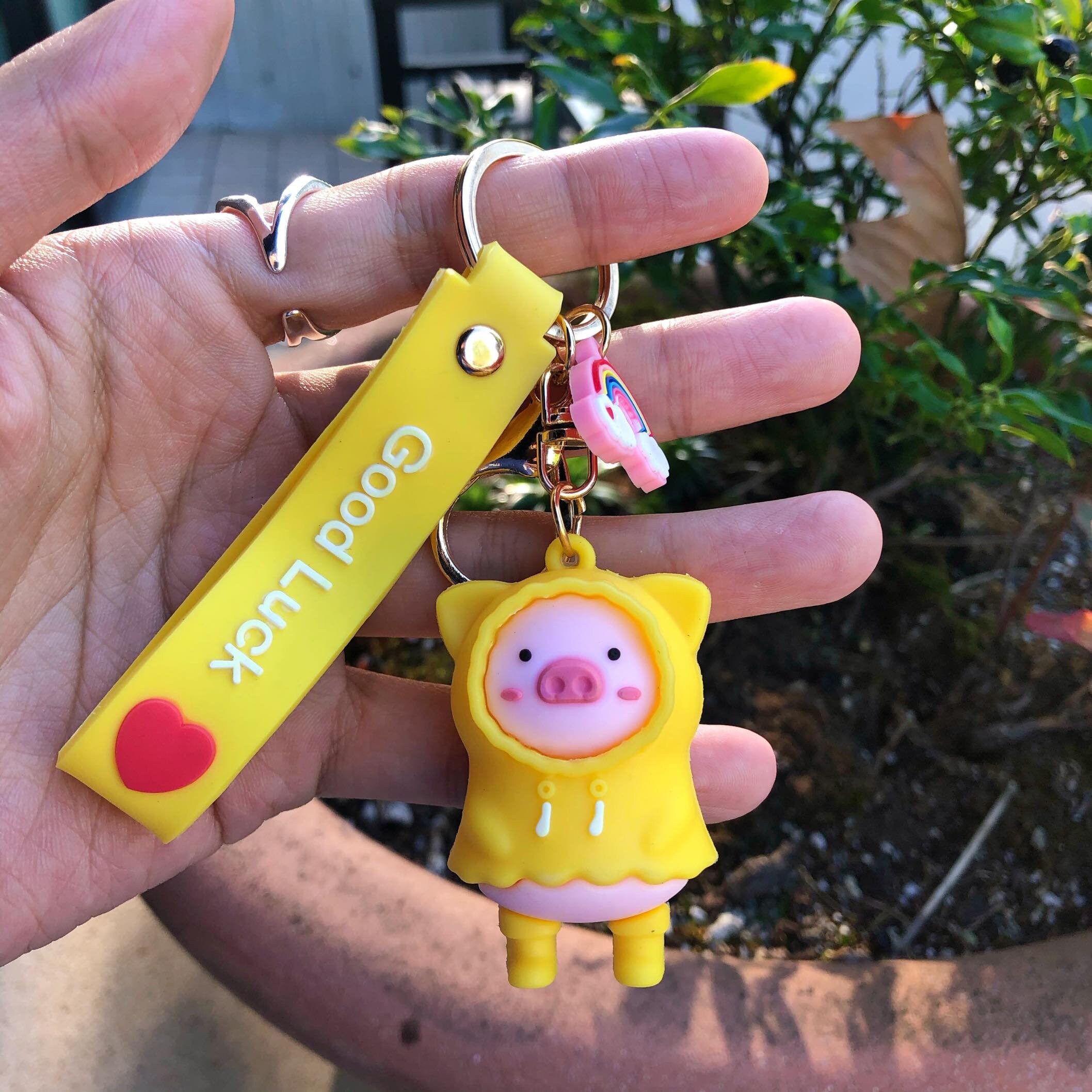Adorable Pig Keychain Yellow Color Get This Adorable - Etsy