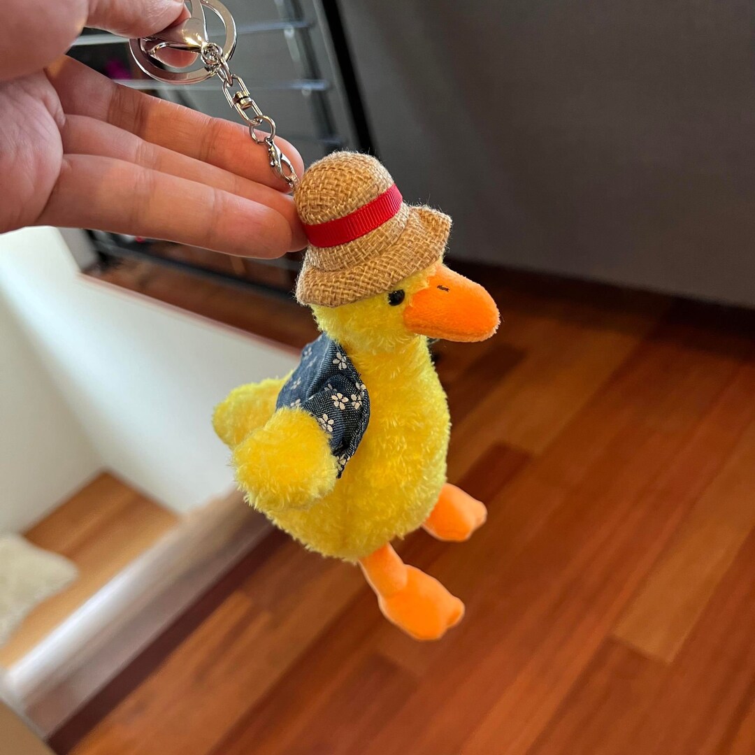 Cute Duck Keychain, 7 Inches Long, Stainless Steel Chain Bag Key Chain ...