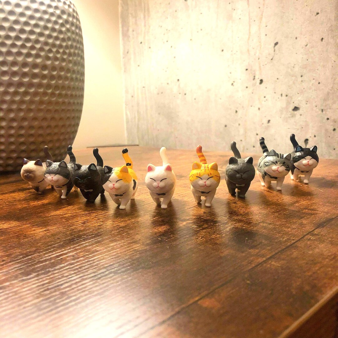 Cat Miniatures (9 Pieces), Adorable Kitty Figurines, 2"x1.5", Cat ...