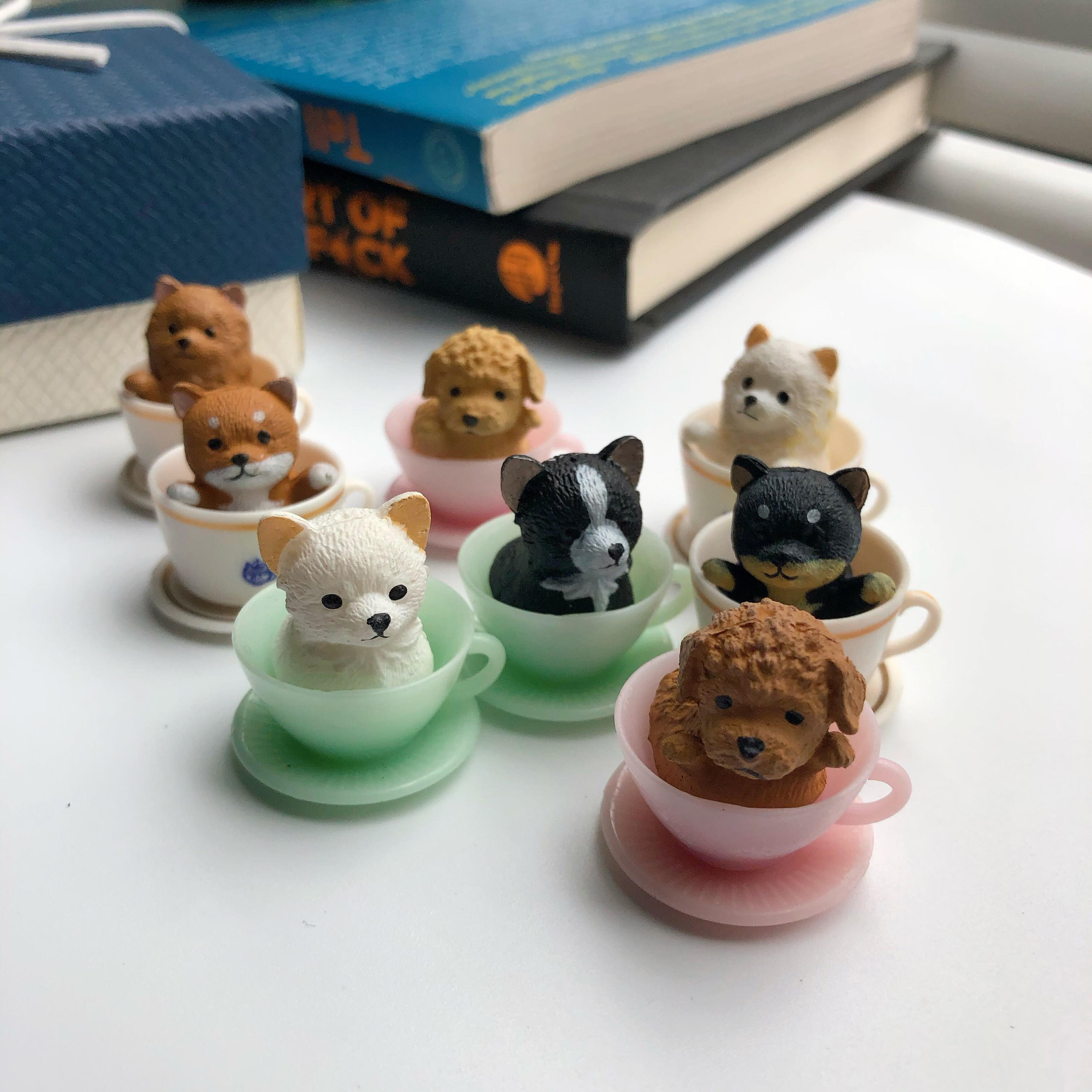 Super Cute Teacup Dog Miniatures Cup Dog Figurines Set of 8 - Etsy