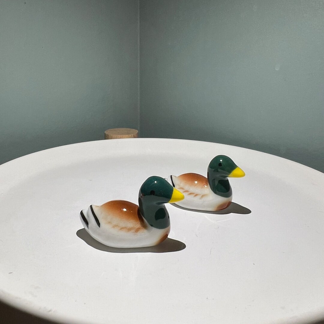 Porcelain Duck Miniatures , Cute Duck Figurines, Size 1.8*1*1.2", Duck ...