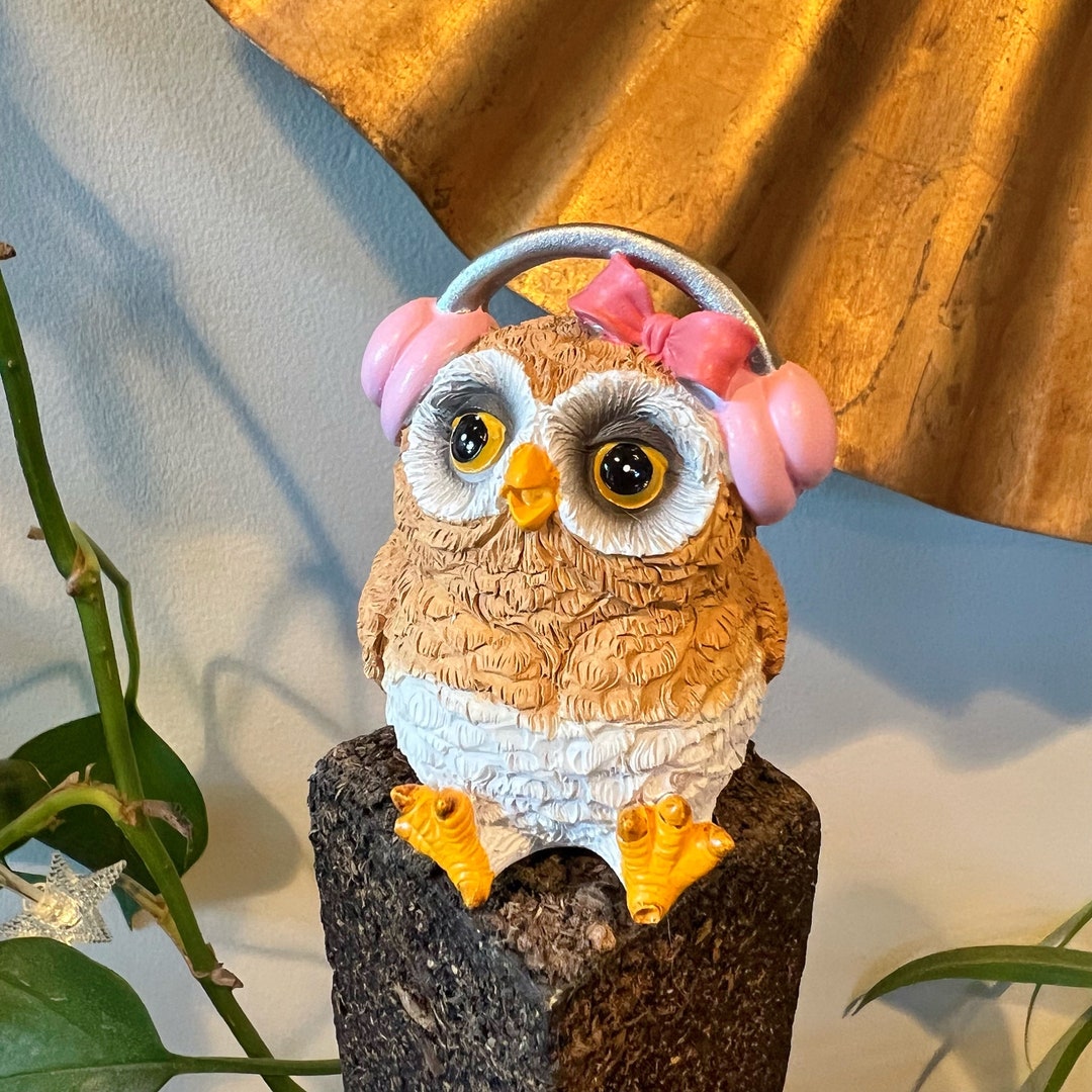Cutest Owl DJ Figurine, Owl Sculpture, Music Owl Home and Garden ...