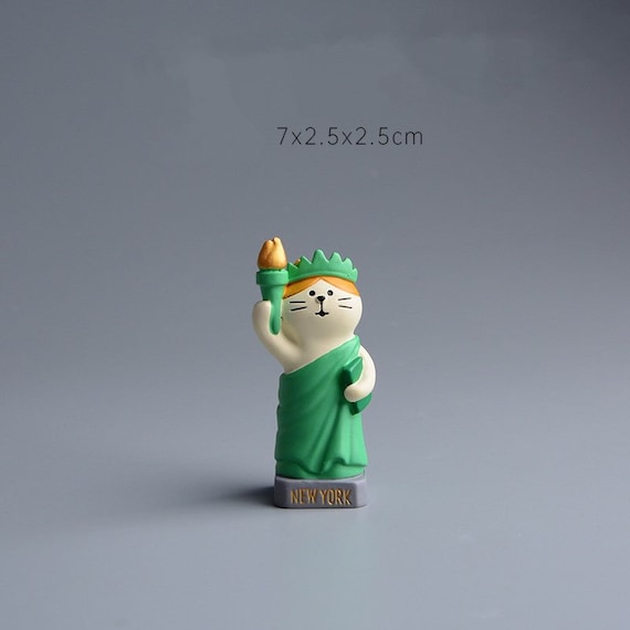 New York Cat Statue of Liberty Lady Liberty Cat Figurine | Etsy