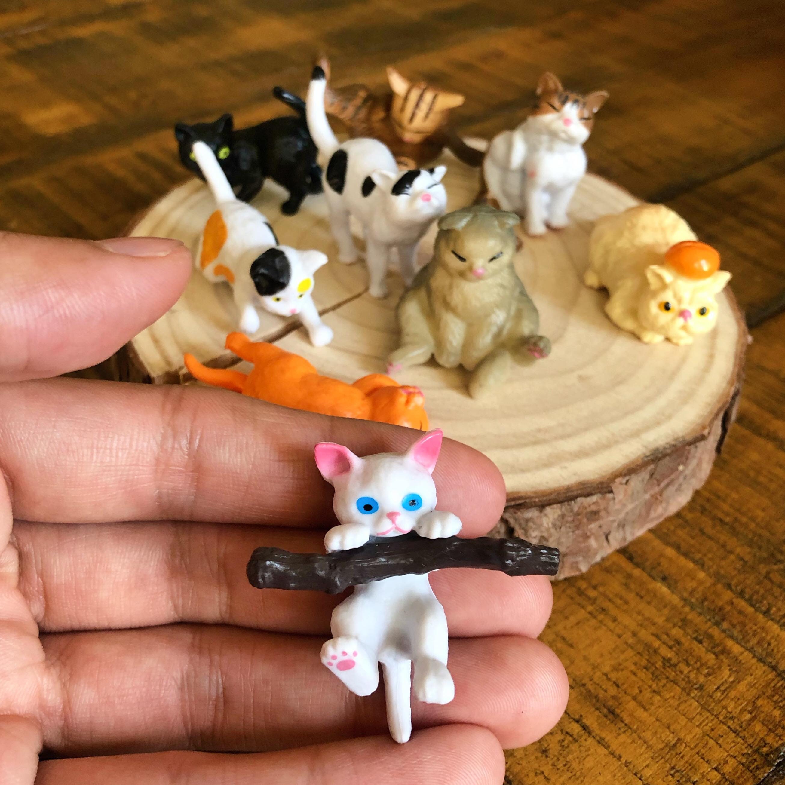 Super Cute Cat Figurines, Set of 9, Kitty Miniatures, Cat Miniatures - Etsy