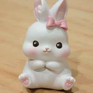 Super Cute Bunny Figurines, Rabbit Figures, Bunny Miniatures, Set of 2 ...