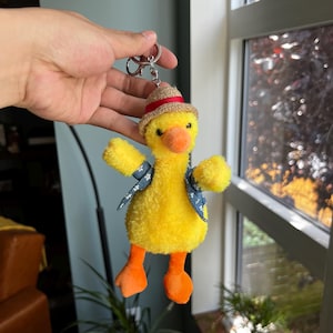 Duck Plush Keychain - Animal Bag Charm, Yellow or White Duck (size 7 ...