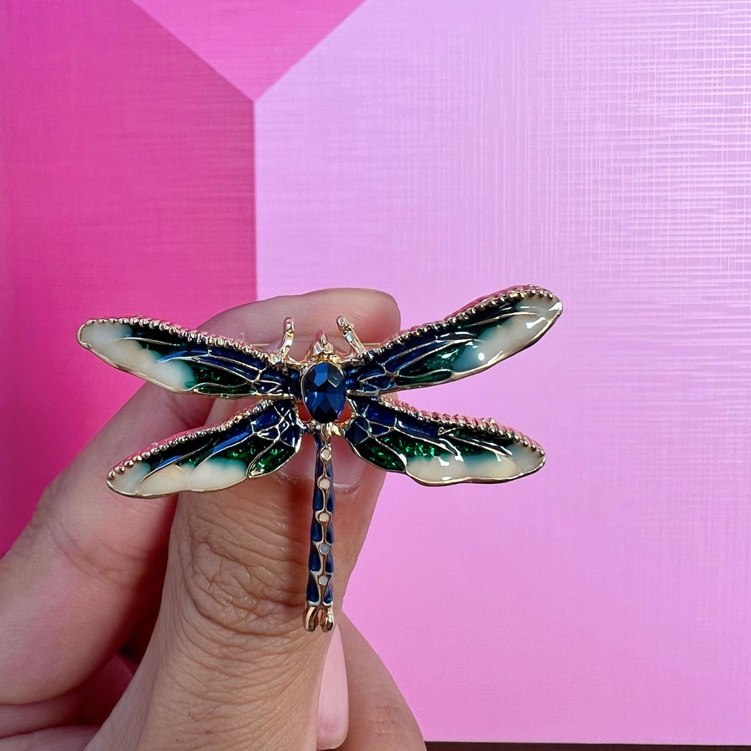 Beautiful Dragonfly Pin With Velvet Pocket, 1.8" X 2.75" - Etsy