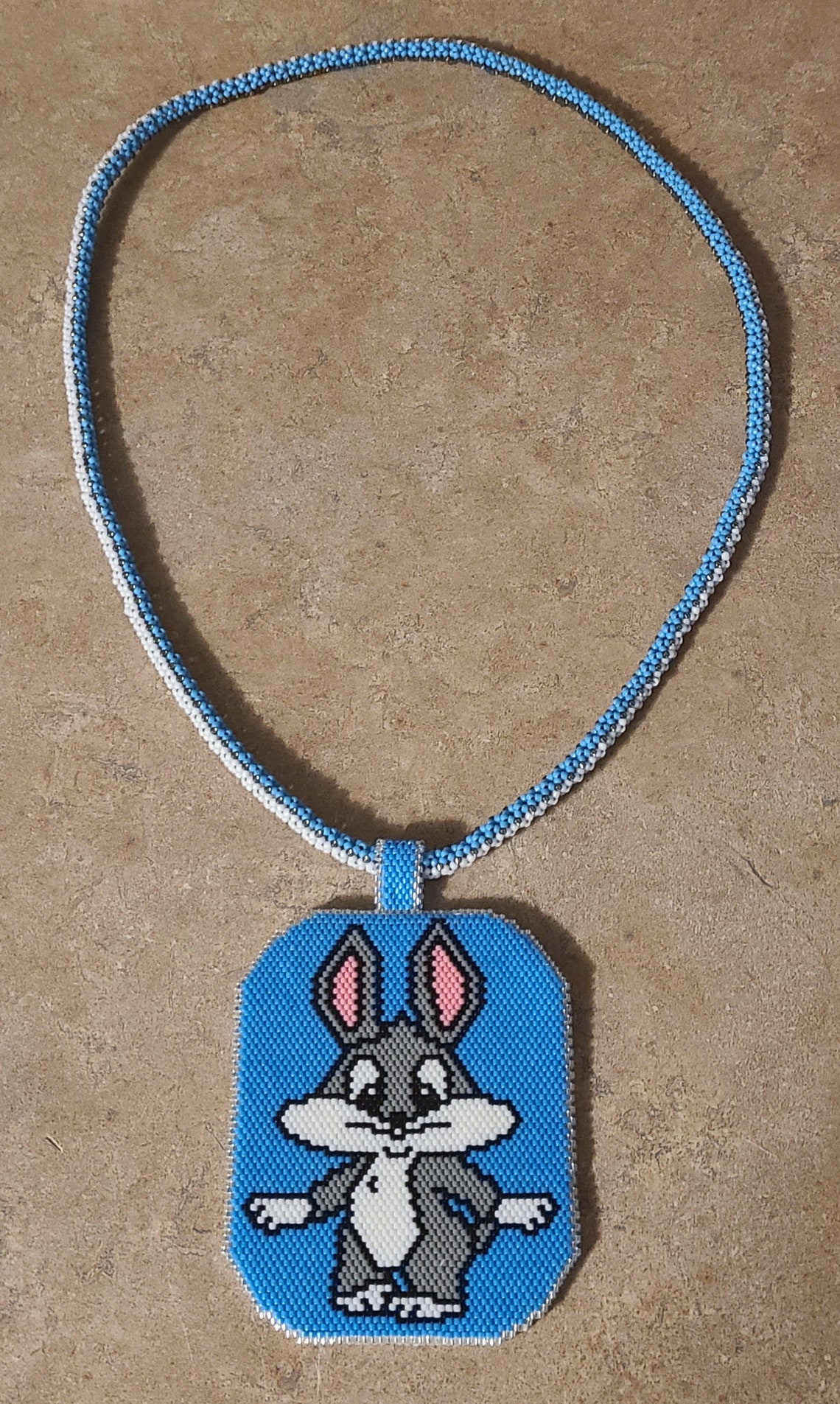 Bugs Bunny Looney Tunes Handmade Hand Beaded Chain Necklace Etsy 7527