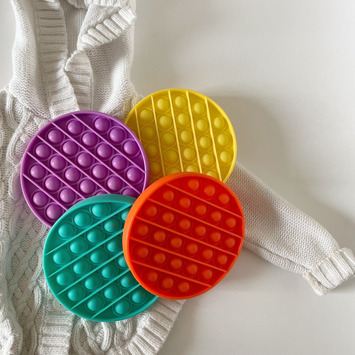 Round silicone sensory poppers fidget poppers girl boy | Etsy